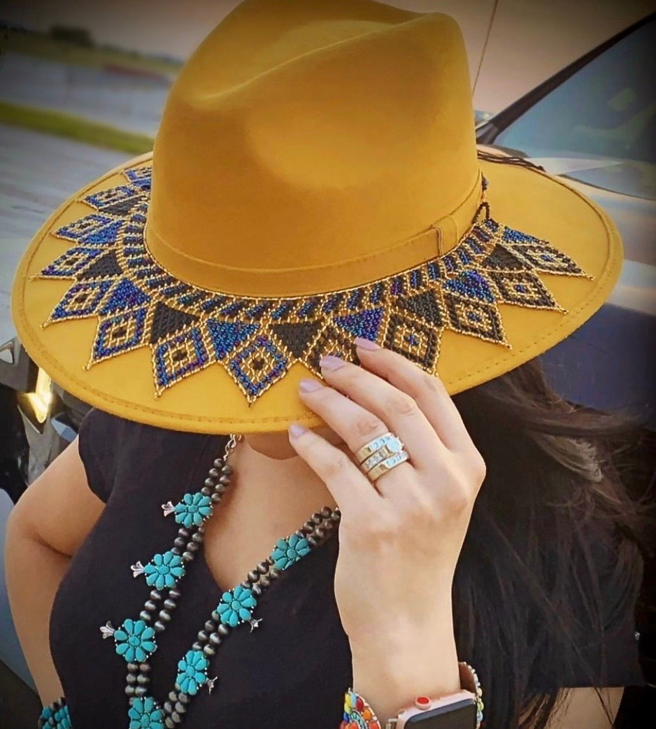 Hats with Beaded Huichol Hatband – Texassunsetboutique